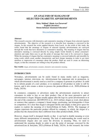 Tampilan An Analysis Of Slogans Of Selected Cigarette Advertisements