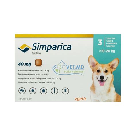 Симпарика для собак 10- 20 kg, 1 таблетка