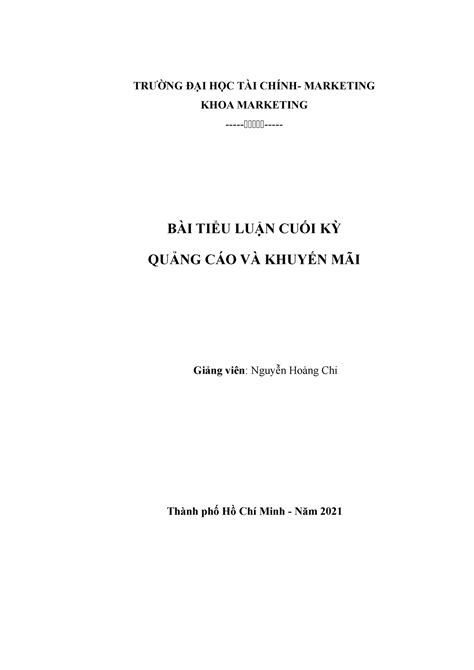Quảng cáo Khuyến mãi trong marketing Marketing Đại học Tài chính Studocu