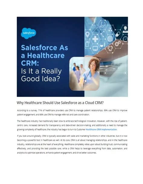 Ppt Why Healthcare Should Use Salesforce As A Cloud Crm Powerpoint Presentation Id 12081117