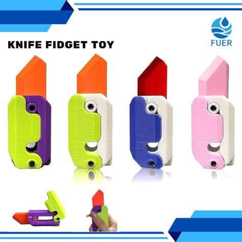 Gravity Carrot Knives Joke Trick Toy Retractable Knives Fidget Knife