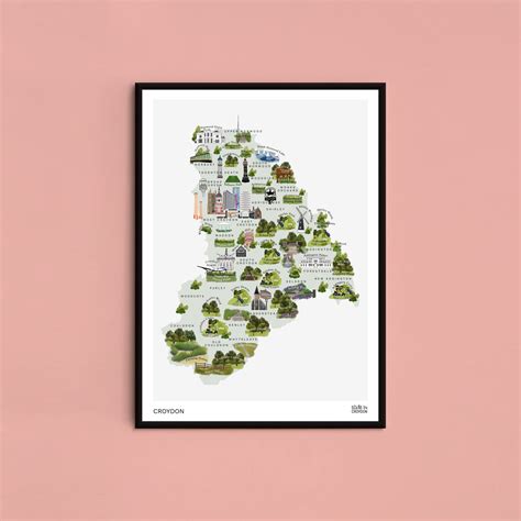 Croydon Map Print Map Of Croydon Croydon Parks Croydon Print Croydon Art Croydon