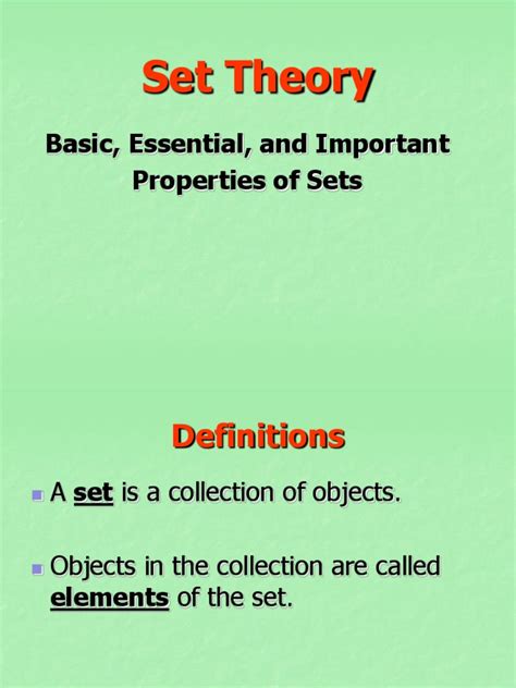 Set Theory Basic Essential And Important Properties Of Sets Pdf Empty Set Set Mathematics