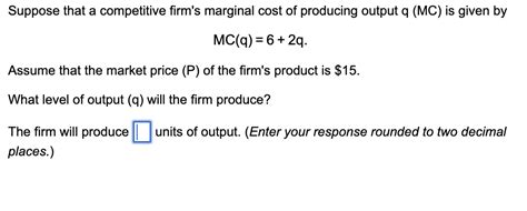Solved MC Q 6 2q Assume That The Market Price P Of The Chegg Com
