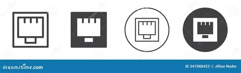 Ethernet Port Icon Simple Outline Vector Logo Stock Illustration Illustration Of Communication