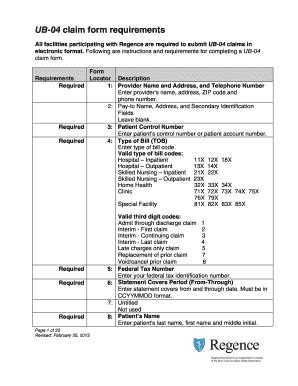 Medical Claim Forms Ub