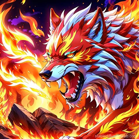Fire Elemental Wolf