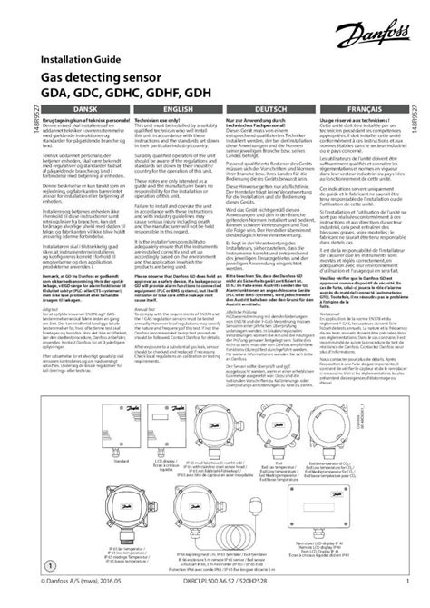 Pdf Gas Detecting Sensors Types Gda Gdc Gdhc Gdhf Gdh · The F