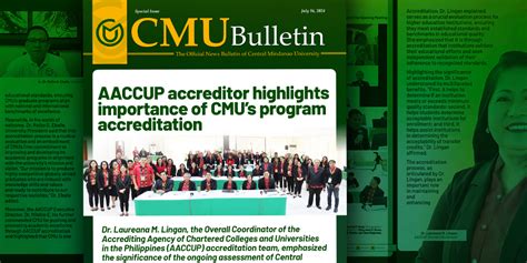 [cmu Bulletin] Aaccup Accreditor Highlights Importance Of Cmu S Program