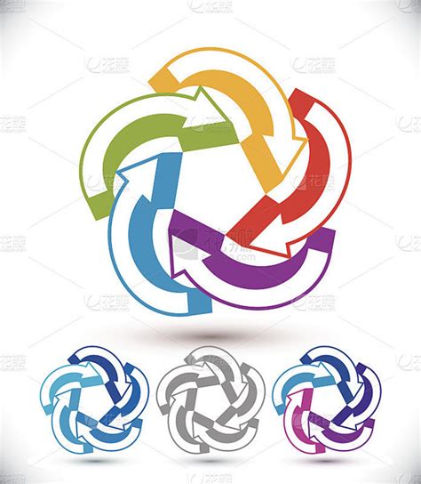 抽象箭头矢量符号，矢量图形设计模板