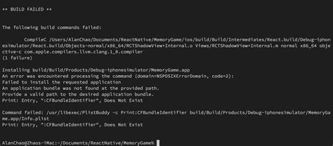 React Native 0550 Cfbundleidentifier Error After Fixing Metro Port · Issue 18687 · Facebook