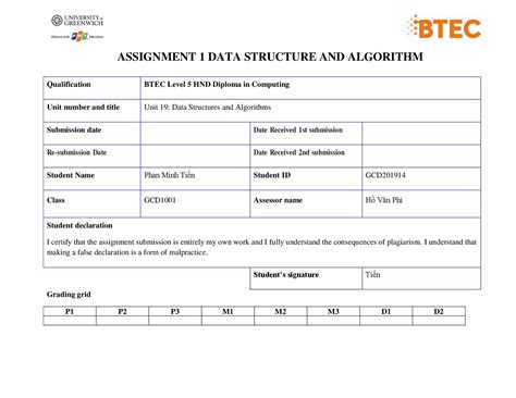Assignment 1 Data Structure And Algorithm Assignments Data Structures