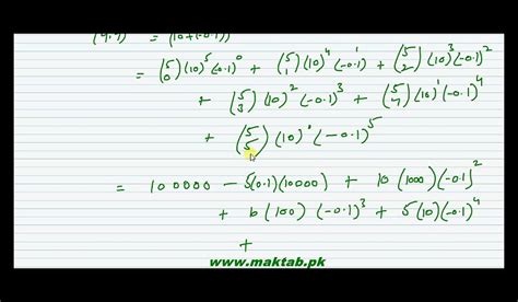 Fsc Math Book1 Ch 8 Lec 14 Binomial Theorem Part 4 Maktab Pk