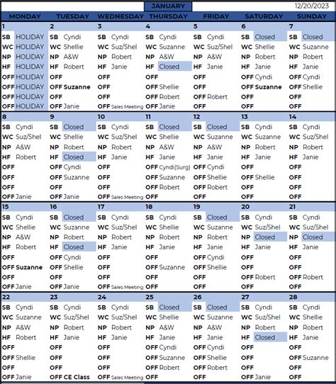 Employee Calendar Smartsheet Community