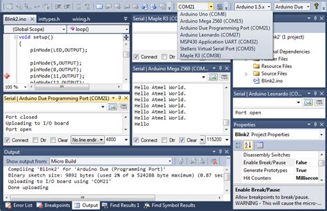 Serial Ports And Terminal Windows In Visual Studio And Atmel Studio