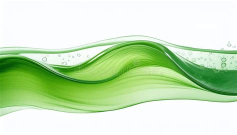 Flowing Lines Create A Serene Landscape Of Green Watercolor Hills Stock Illustration