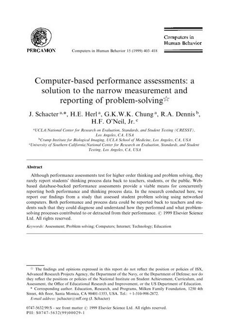 (PDF) Computer-based performance assessments: a solution to the narrow measurement and reporting ...