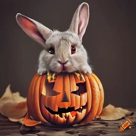 Photograph Of A Rabbit In A Pumpkin Dress On Craiyon