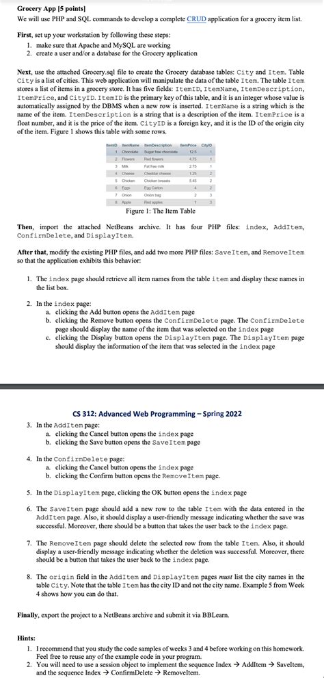 Solved Grocery App 5 Points We Will Use Php And Sql