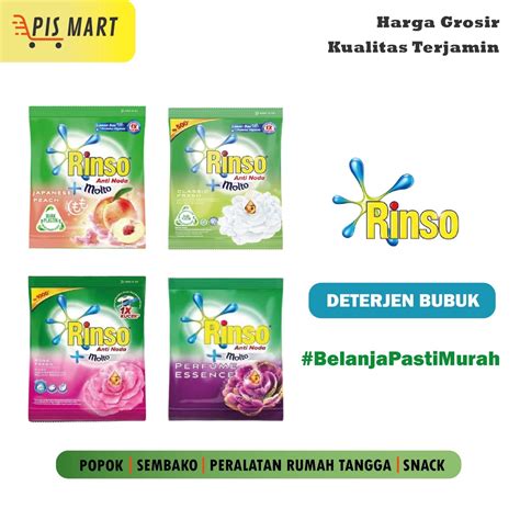 Jual Rinso Deterjen Bubuk Sachet Renceng Pcs Japanese Peach Classic Fresh Shopee Indonesia
