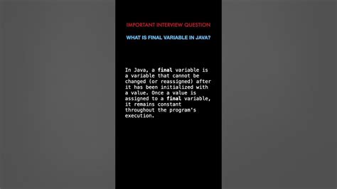 Java Tutorial In Hindi Final Variable In Java Youtube