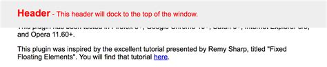 6 lightweight jquery plugins for fixed elements learning jquery