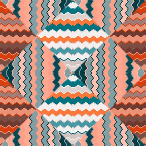 Premium Vector Creative Zig Zag Wave Seamless Pattern Hand Drawn Lines Mosaic Ornament Retro