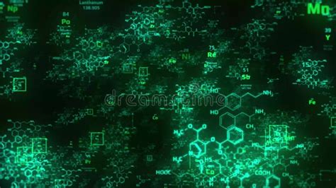 Glowing Green Chemical And Element Matrix Stock Footage Video Of
