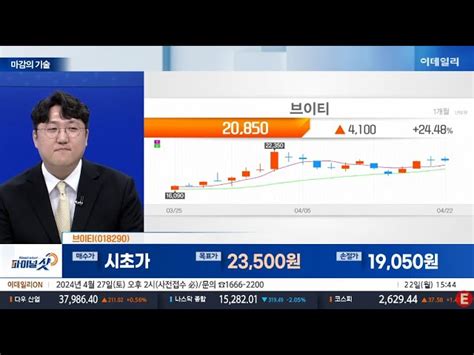 주식 화장품 관련 테마태양투자자문 홍성구 수석 매니저이데일리tv 파이널샷 20240422 Tv방송