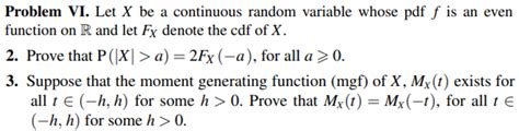 Solved Problem Vi Let X Be A Continuous Random Variable