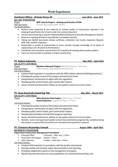 QA QC Engineer CV PDF