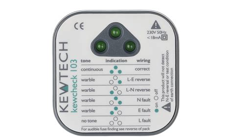 Kewtech KEWCHECK 103 Socket Tester Electrical 4 Less