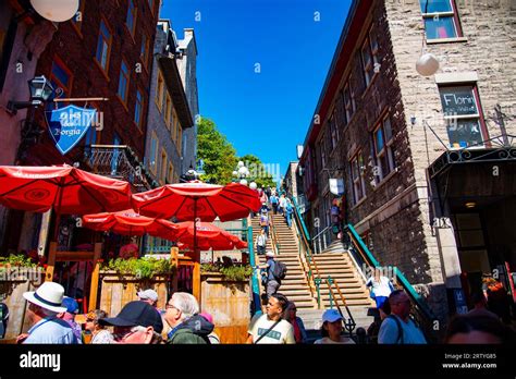 Canadá Quebec 15 09 2023 Centro Histórico De Quebec El Barrio Del Viejo