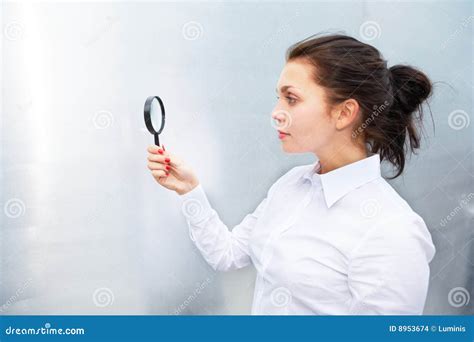 Using Magnifying Glass Stock Photo Image Of Hair Inspect