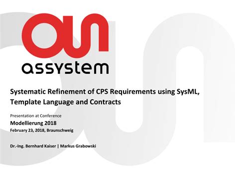 Pdf Systematic Refinement Of Cps Requirements Using Sysml Template Language And Contracts