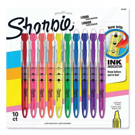 Liquid Pen Style Highlighters Assorted Ink Colors Chisel Tip Assorted Barrel Colors 10 Set