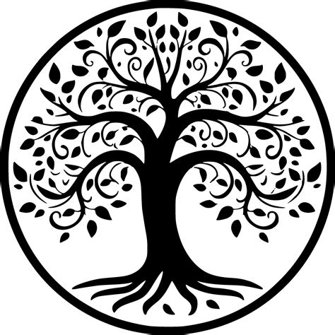 Tree Black And White Vector Illustration 27565037 Vector Art At Vecteezy