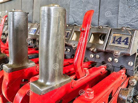 Interlocking Railroad Train Signal Switching Machine Stock Image