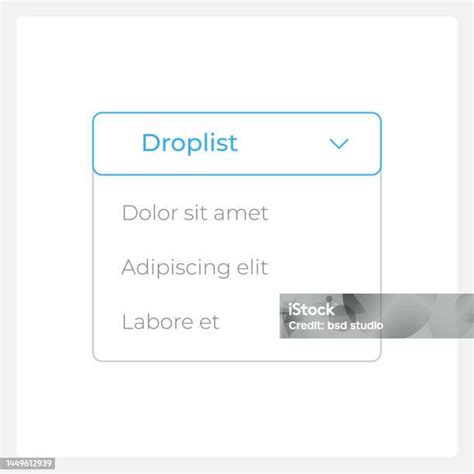 Activated Droplist Ui Element Template Stock Illustration Download