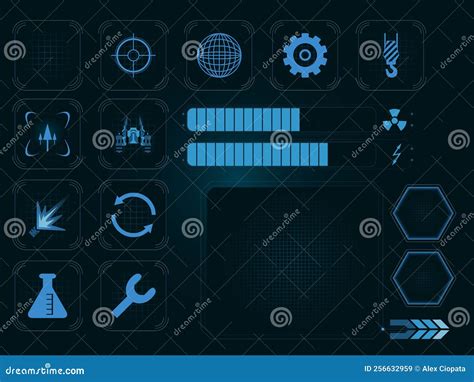 Game Uielements Stock Vector Illustration Of Screen 256632959