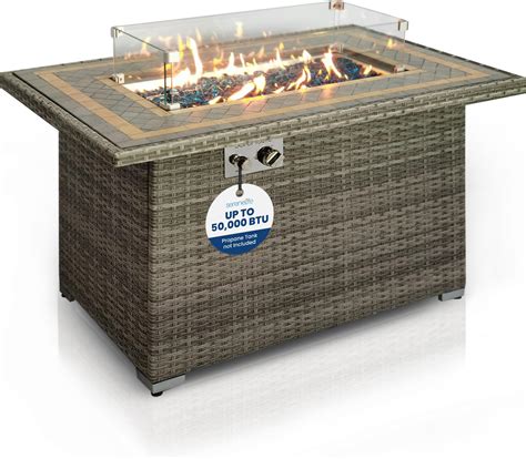Costway 42 Propane Fire Pit Table 60000 Btu Outdoor