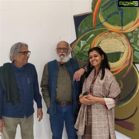 Nandita Das Instagram With My Father And B V Doshi The Great Architect In Ahmedabad At His