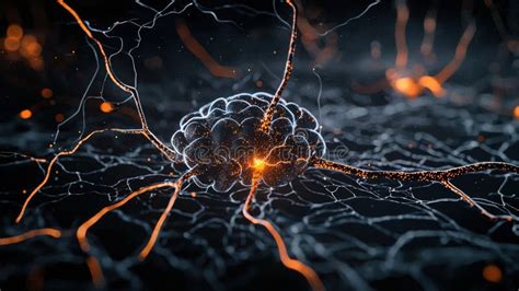 Stunning Neural Network Visualization Depicting A Neuron Connected By Luminous Pathways