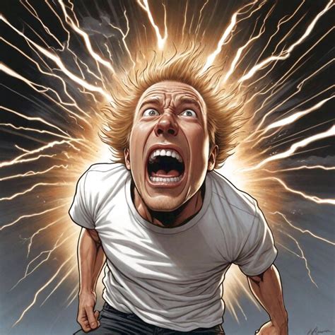 Premium Ai Image Exploding Head Screaming Thunder Generated Ai