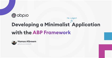 Developing A Minimalist Application With The Abp Framework Abpio
