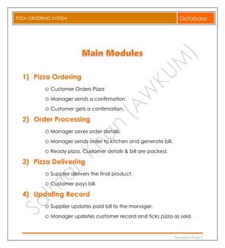 Pizza Ordering System PDF Databases Computer Software And Applications