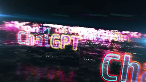 chatgpt neon sign abstract concept animation stock footage video of