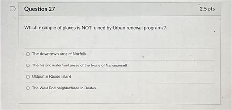 Solved Question 272 5ptswhich Example Of Places Is Not