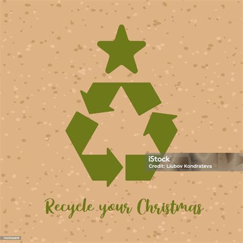 재활용 기호의 형태로 크리스마스 트리입니다 환경 친화적입니다 휴일 후 청소 녹색 휴일 합리적인 소비 포스터 엽서 배너 디자인 요소 0명에 대한 스톡 벡터 아트 및 기타
