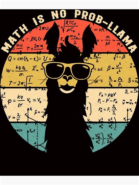 Math Is No Prob Llama Funny Llama Math Teacher Premium Matte Vertical